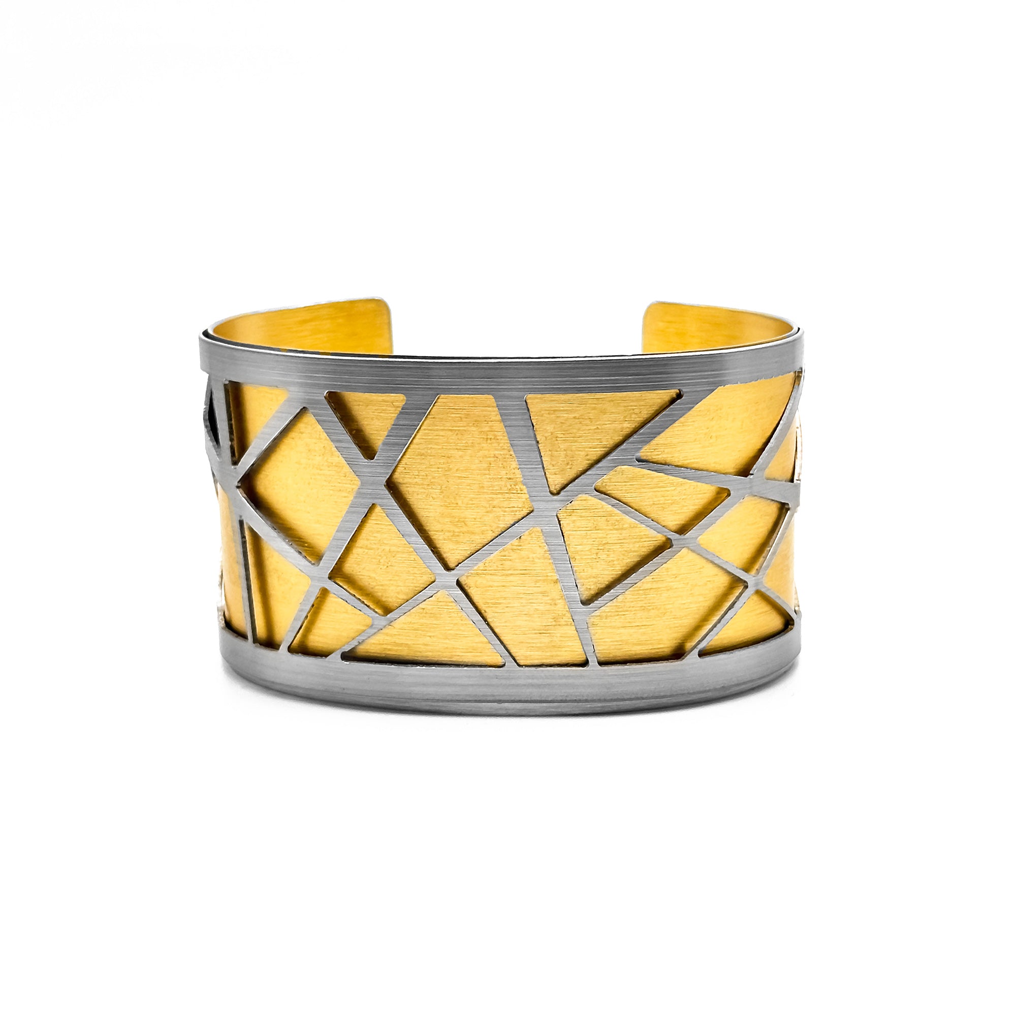 Abstract Gold and Grey Cuff Bracelet – Artina's Jewellery
