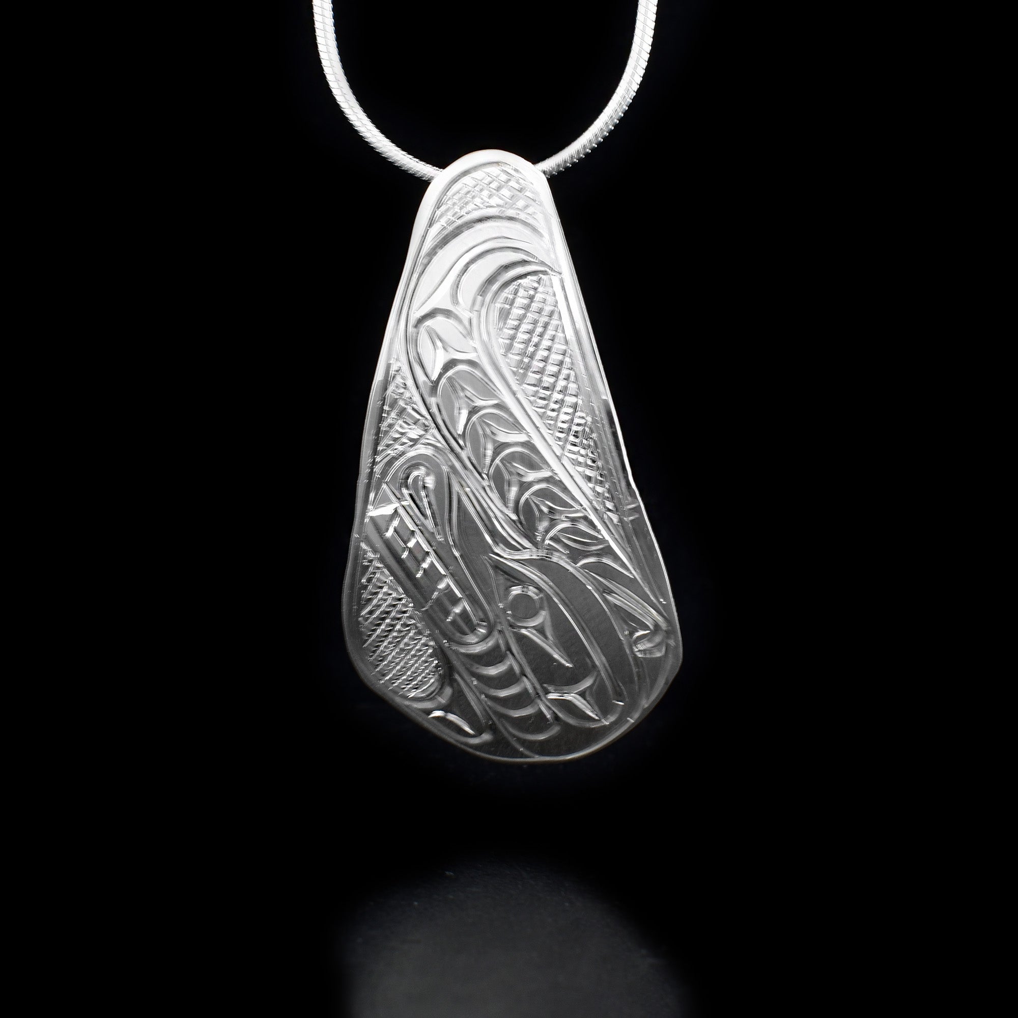 Long Curved Teardrop Wolf Pendant | Artina's Jewellery