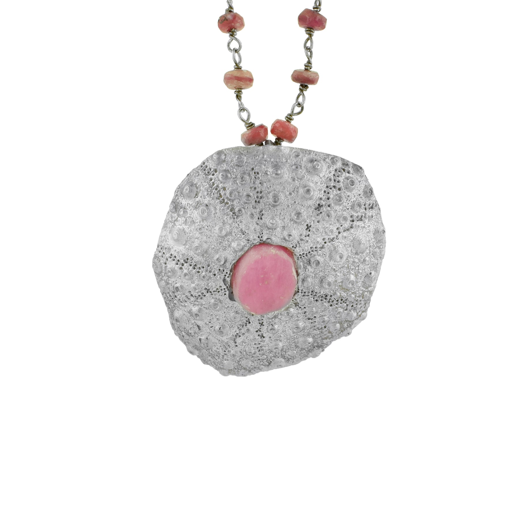 Pink Sapphire and Ruby Sea Urchin Necklace