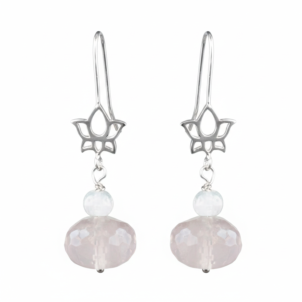 Rose Quartz & Moonstone Earrings