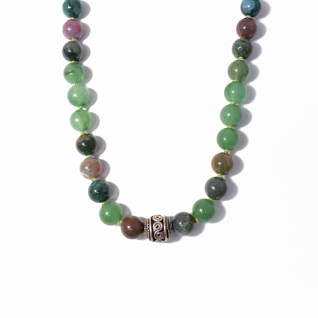 Hand Knotted African Jade and Indian Agate Necklace Artina s Jewellery